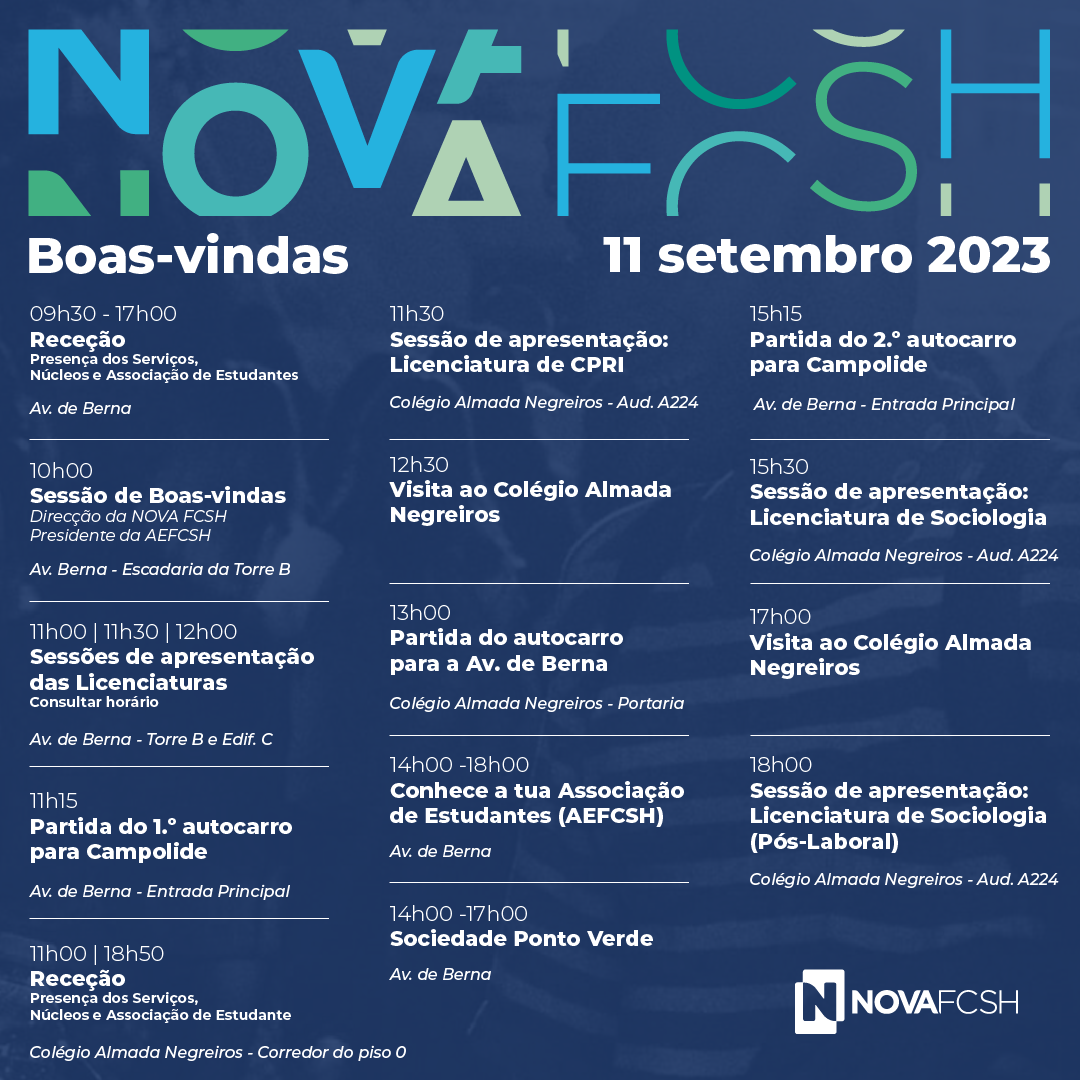 NOVA FCSH dá as boas-vindas aos novos estudantes a 11 de setembro ...